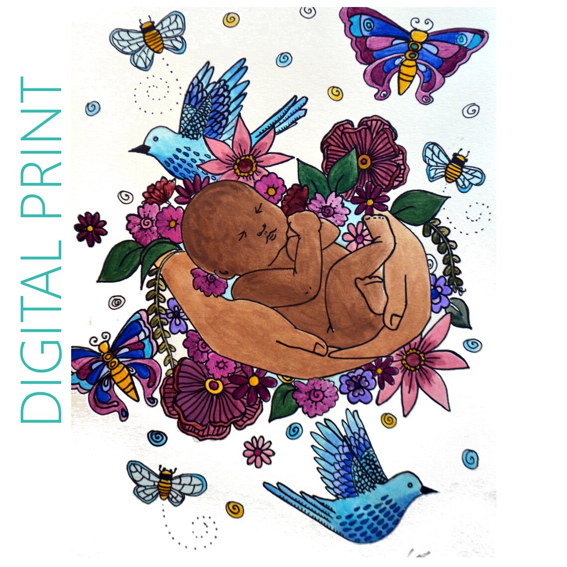DIGITAL rejoice Print/poster /birth Art/ Pregnancy | Etsy