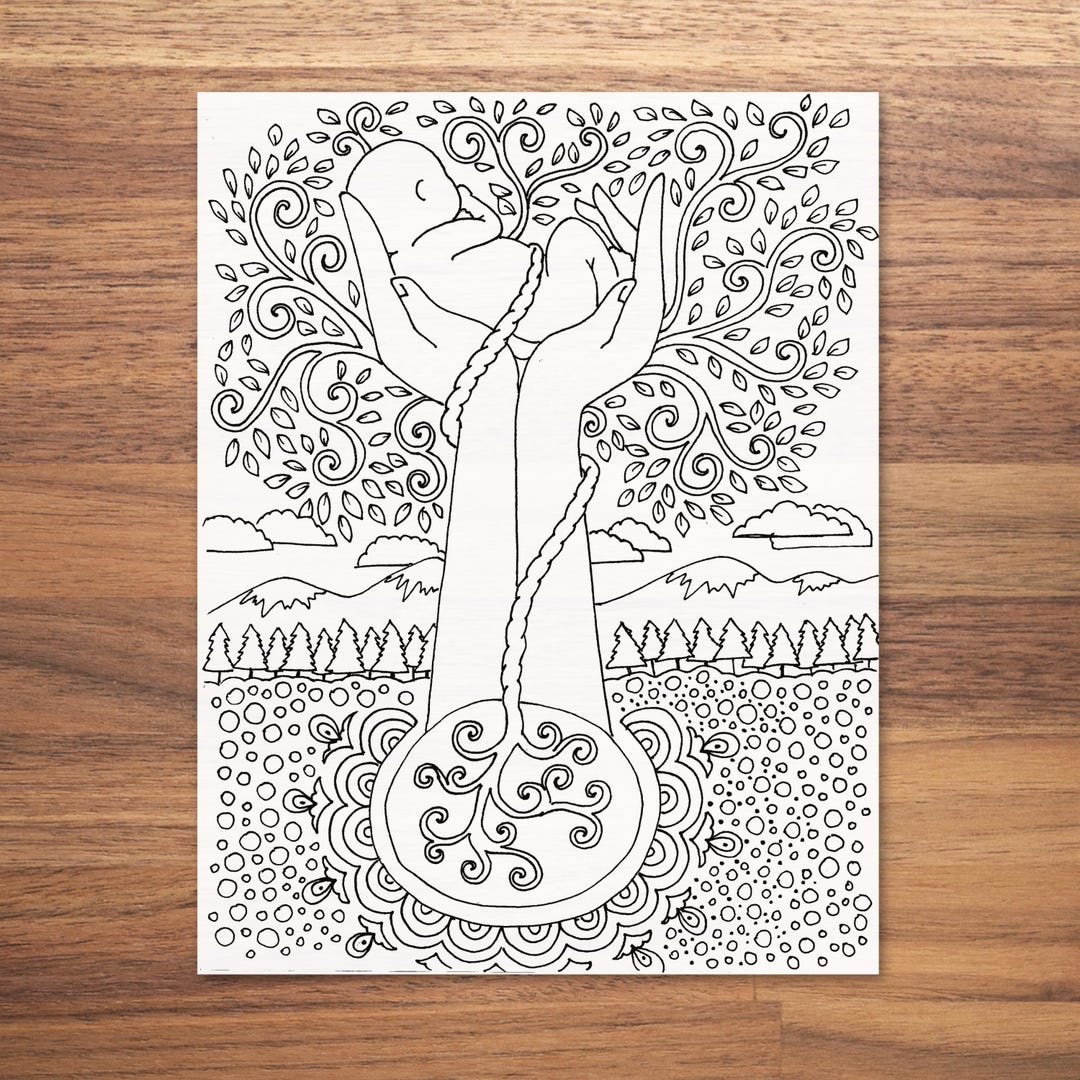 ROOTS Coloring Page/ Birth Art Coloring Sheet/ Placenta/ Doula/ Midwife ...