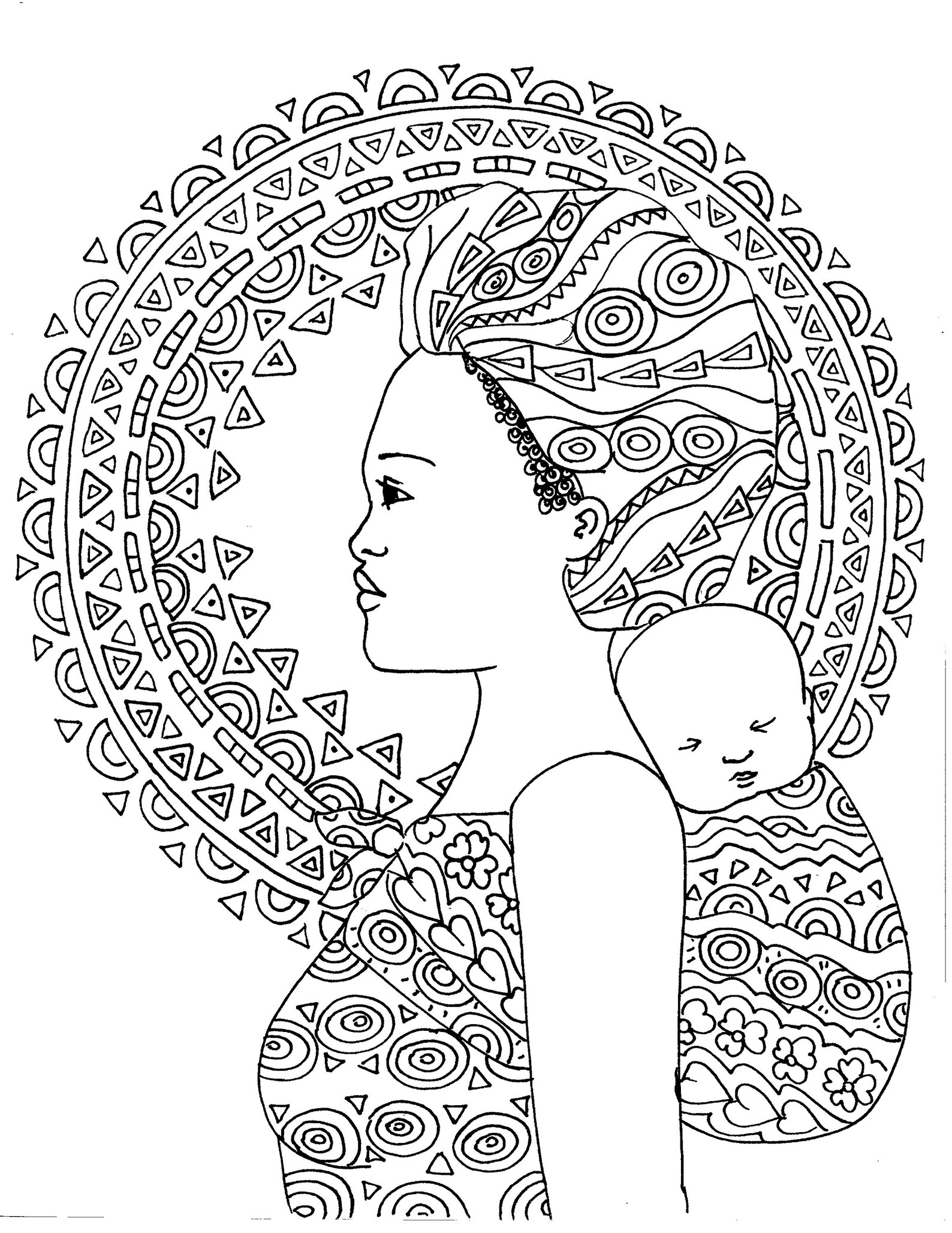 CARRIED Coloring Page/ Birth Art Coloring Sheet/ Breastfeeding Art ...