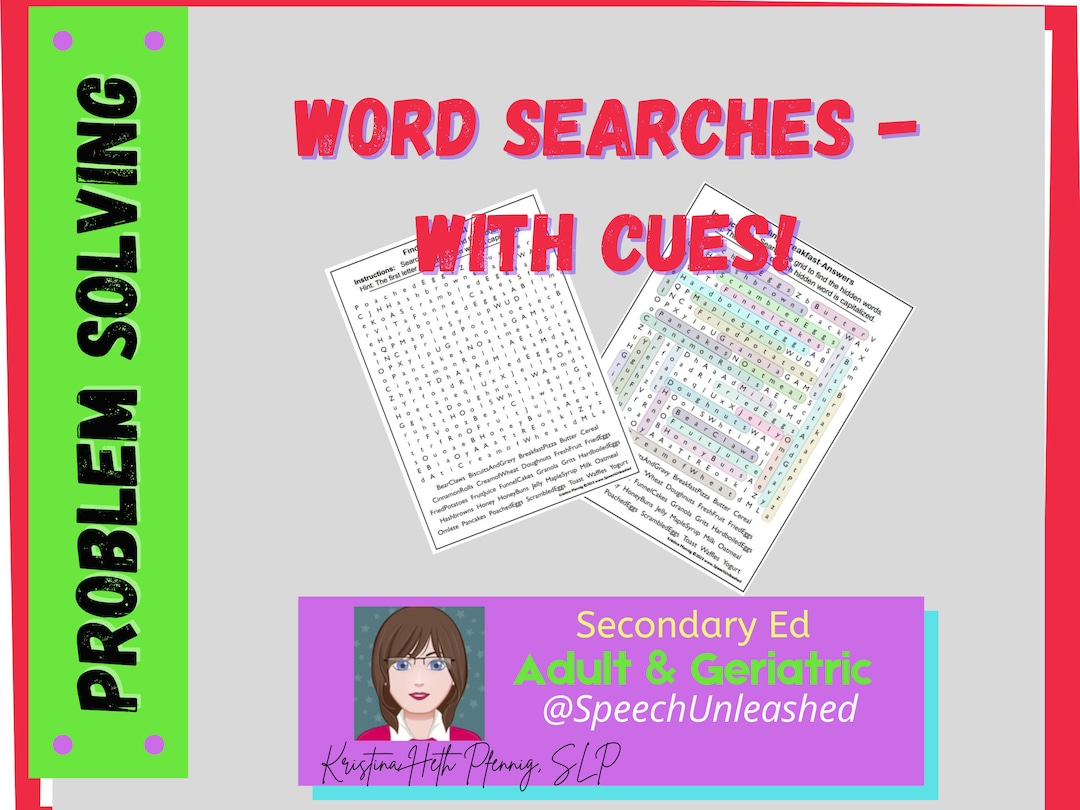 Word Searches With Visual Cues for Speech Therapy Minimal - Etsy