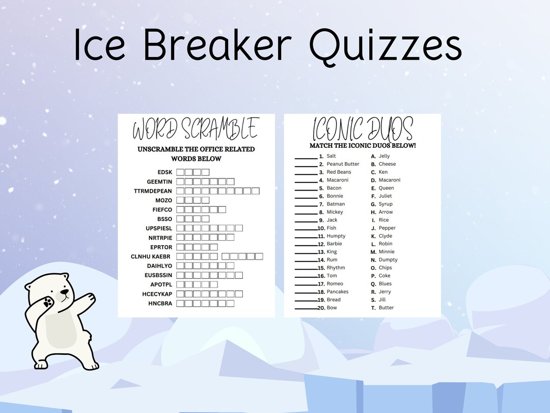 Office Party Ideas Happy Hour Questions Ice Breaker Quizzes - Etsy