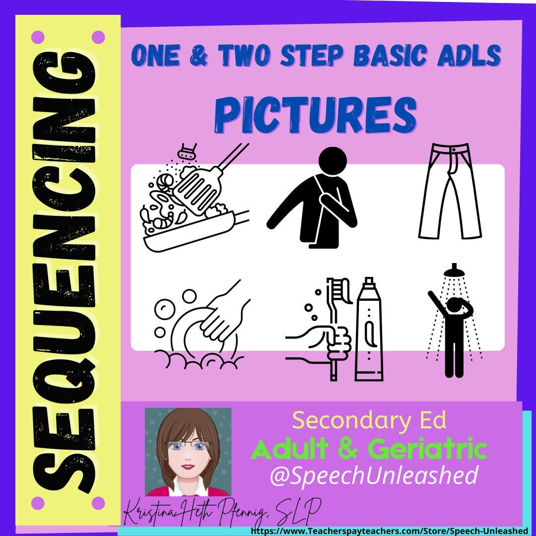 Sequencing Two & Three Step Basic Adls Pictures teens to Seniors - Etsy