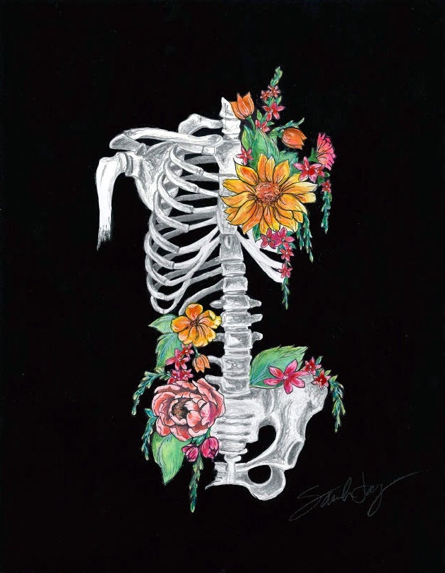 Skeleton Flowers Tumblr Wallpaper