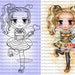 Cute Bee Girl Digital Stamp -love Buzz(#343), Valentine's Digi Stamp ...