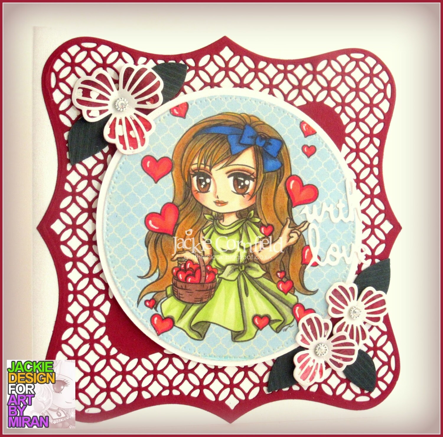 Valentine Digital Stamp Basket of Love 332, Digi Stamp, Anime Printable ...