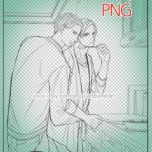 Digital BL Coloring Page, Printable Yaoi Coloring Page, Shounen Ai ...