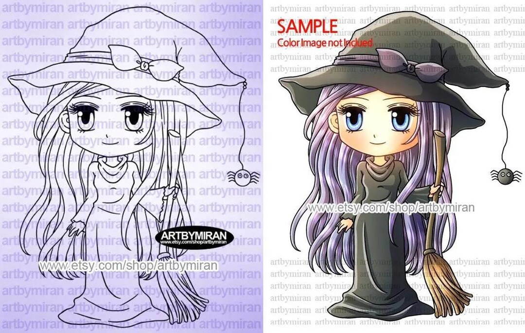 Digital Stamp Halloween - Witch Hazel(#244), Witch Digi Stamp ...