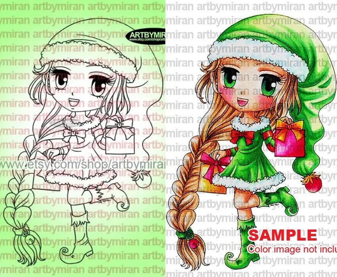 Elf Digi Stamp, Christmas Digital Stamp - Elfie Elizabeth(#149 ...