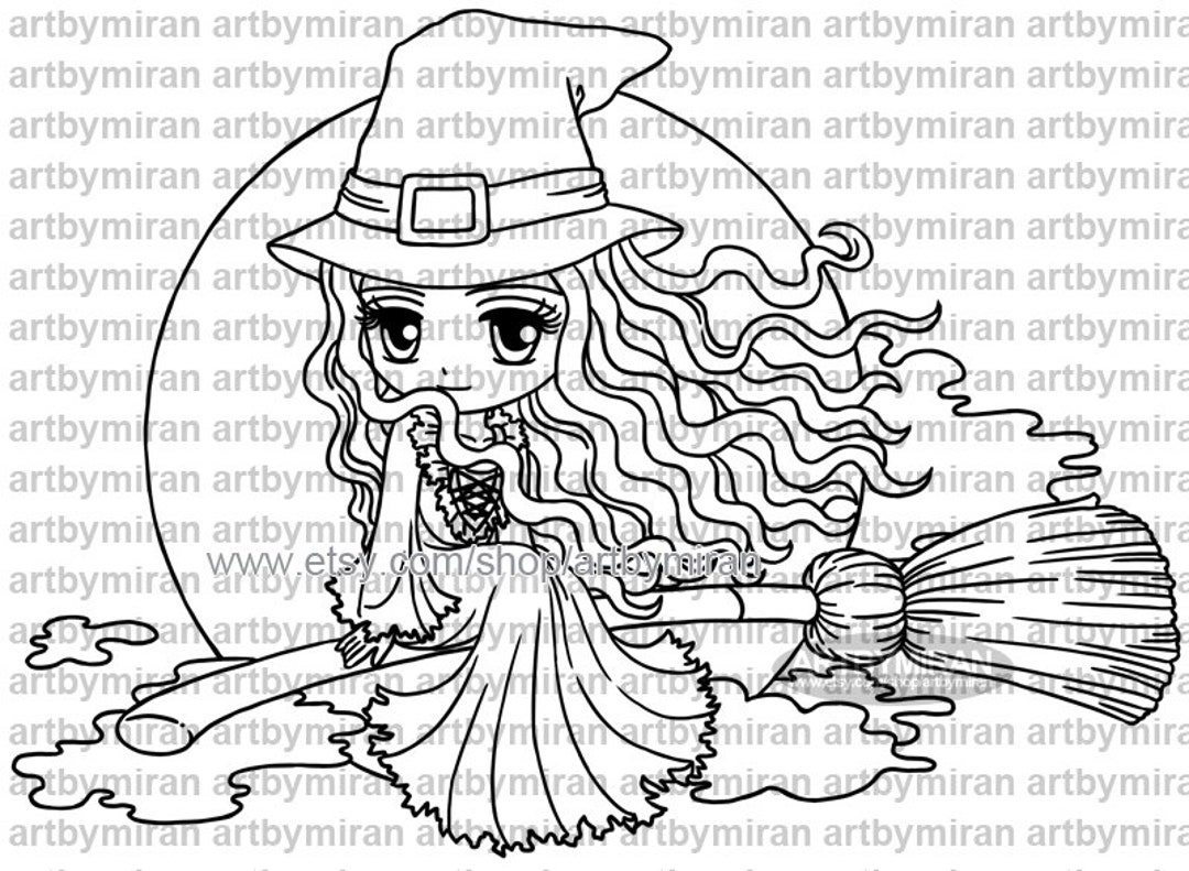 Halloween Digital Stamp Little Witch362 Digi Stamp - Etsy