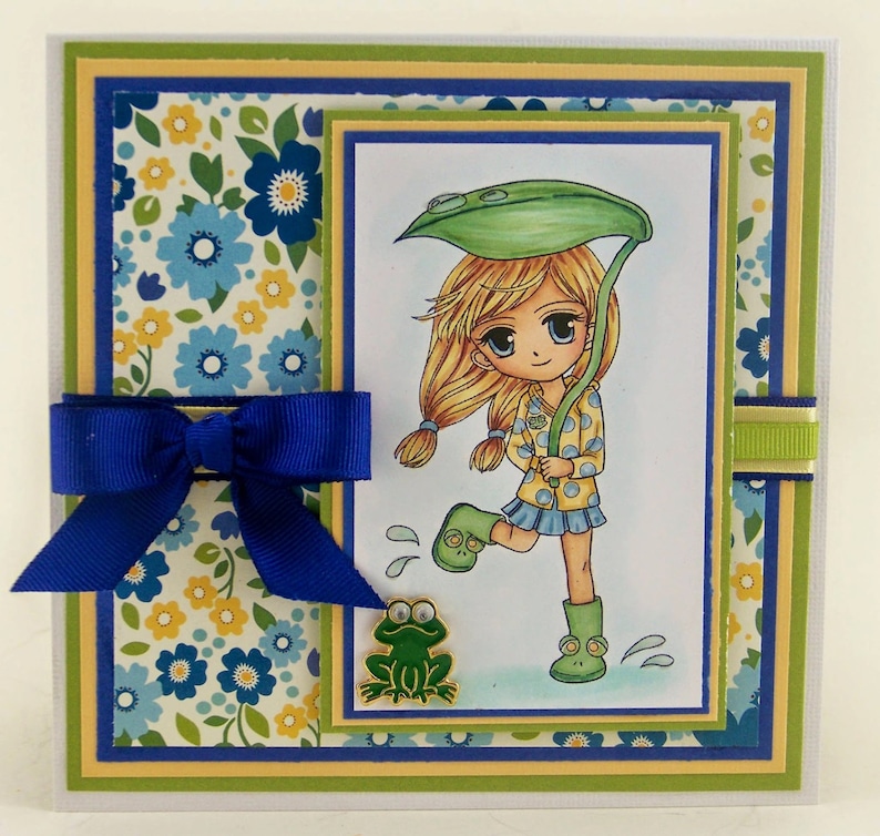 Digital Stamp-april's Rain9, Instant Download, Cute Digi Stamp ...