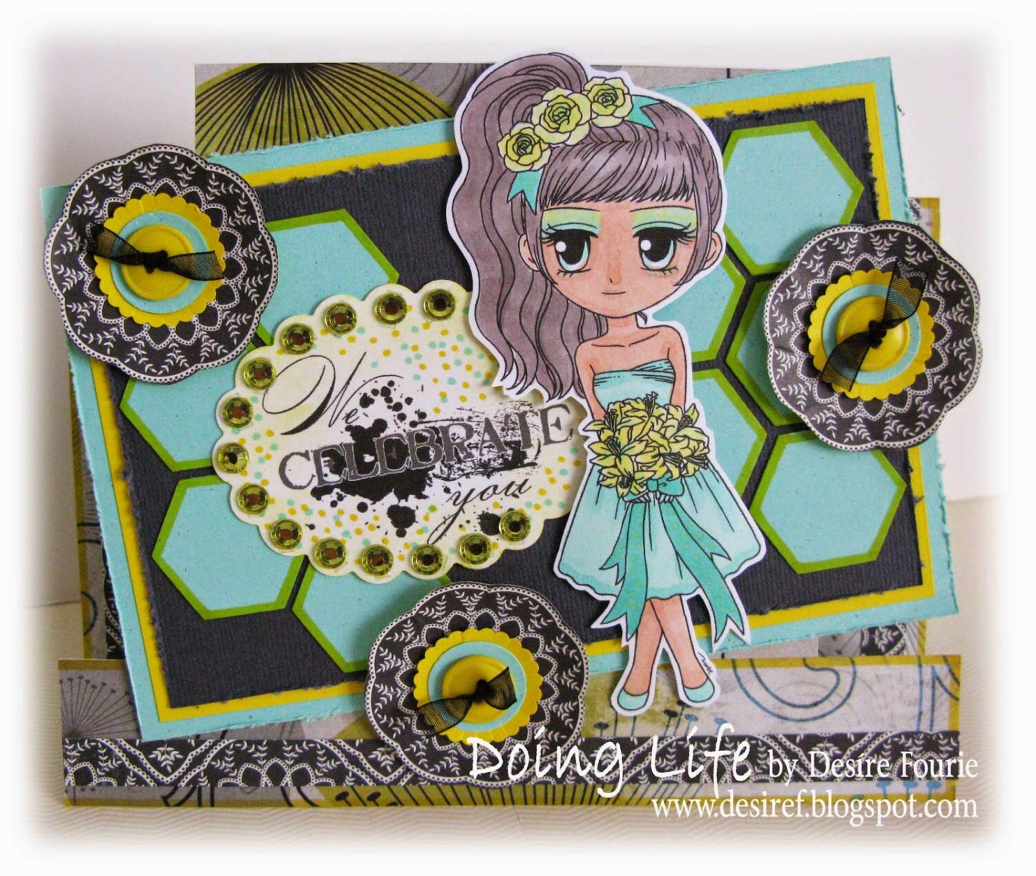 Digital Stamp-flower Girl Vanessa85, Digi Stamp, Printable Line Art for ...