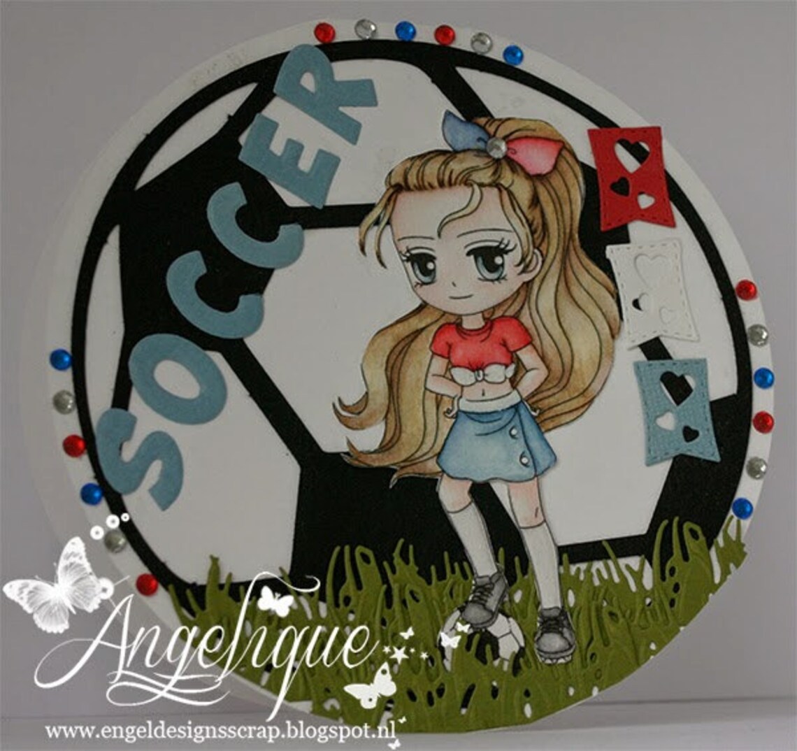 Digital Stamp-soccer Player Jane Digi Stamp Printable Line - Etsy