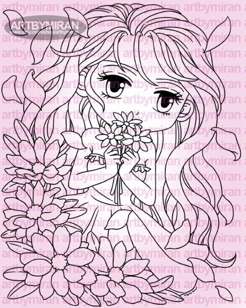 Digital Stamp Maisie 282, Coloring Page, Digi Stamp, Anime, Printable ...