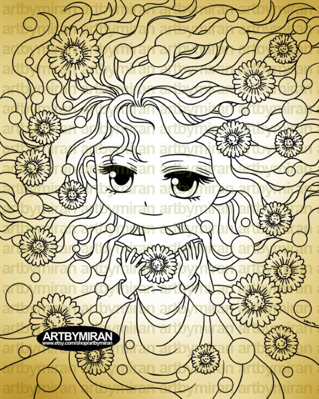 Coloring Page Digital Stamp Flower Flourish 253 Digi - Etsy