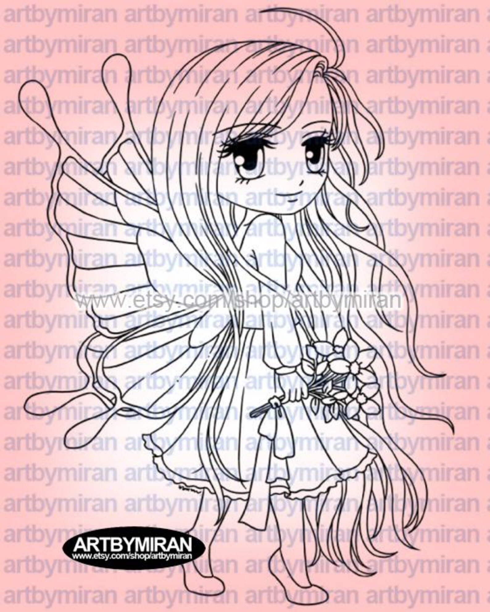 Digi Stamp Fairy - Flutterby(#184), Fairytale Digital Stamp & Coloring ...