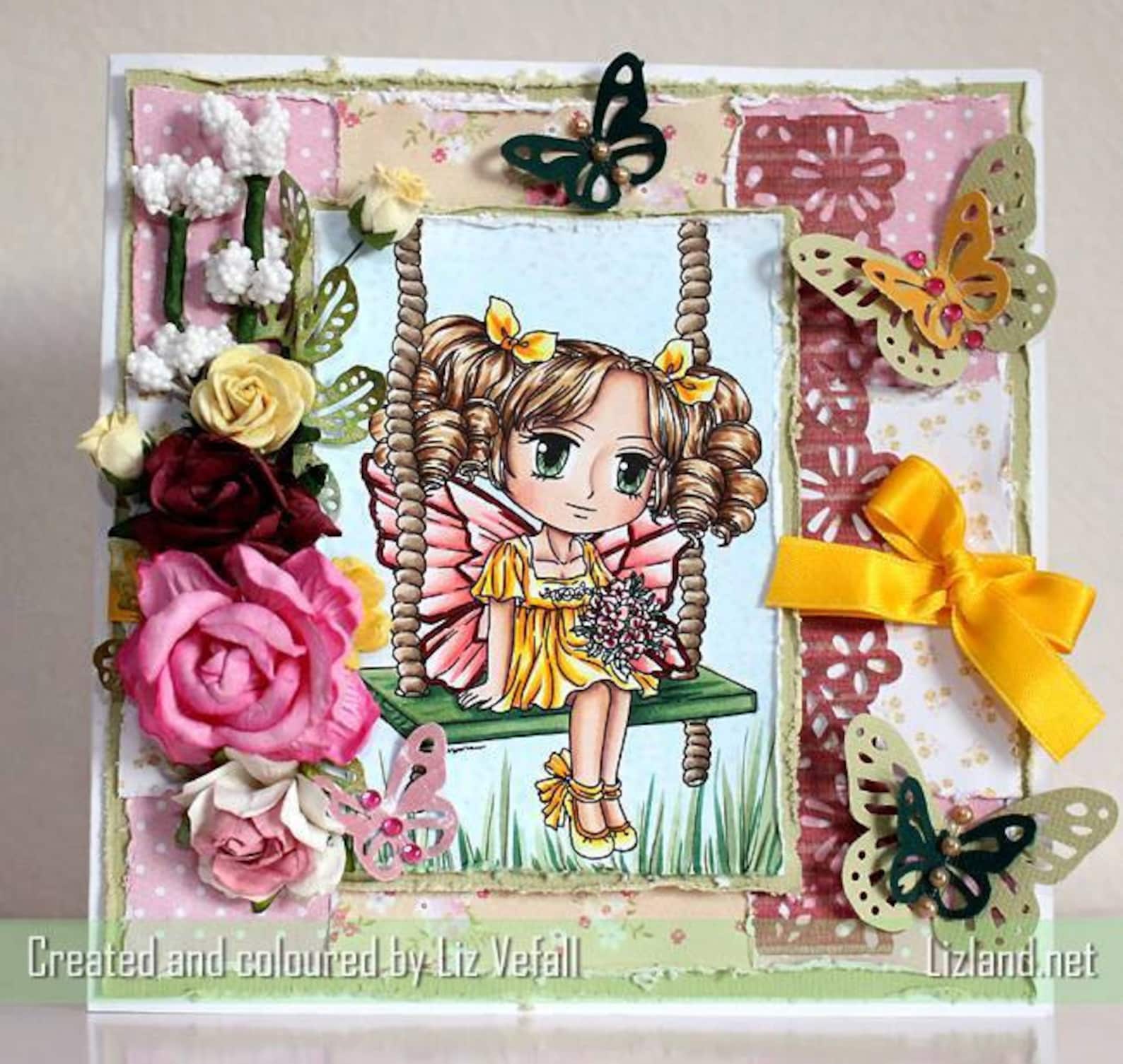 Fairy Digital Stamp Haylee Digi Stamp Printable Line Art | Etsy