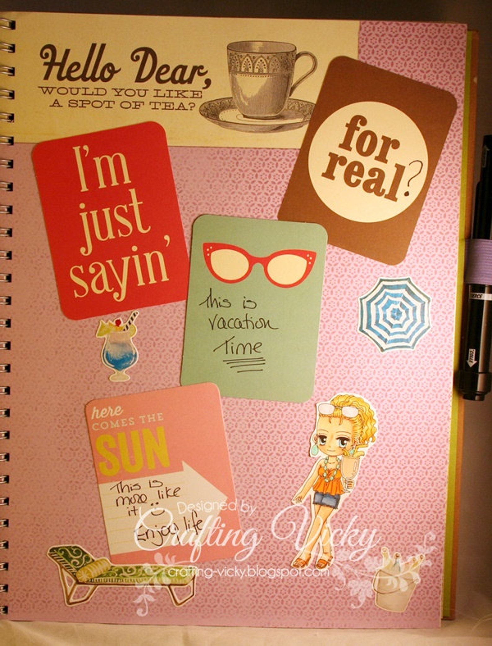 Digital Stamp-cocktail Anne117, Digi Stamp, Printable Line Art for Card ...