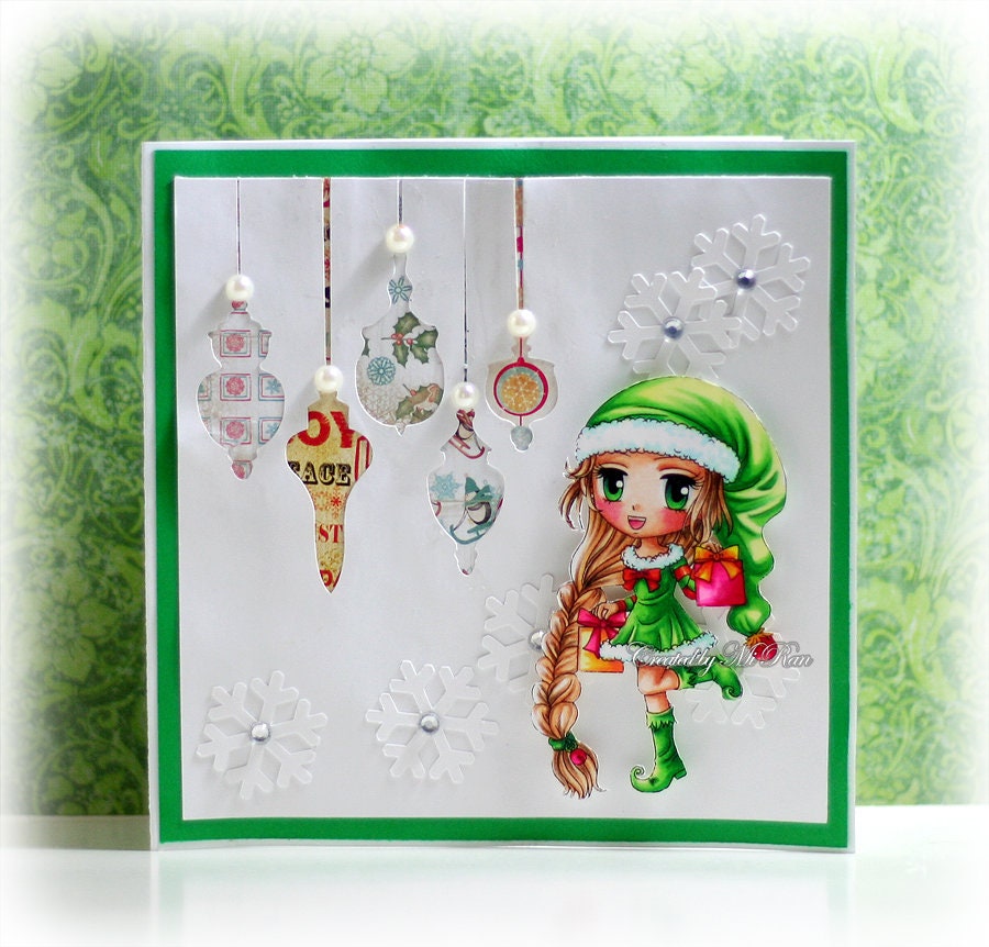 Elf Digi Stamp, Christmas Digital Stamp - Elfie Elizabeth(#149 ...