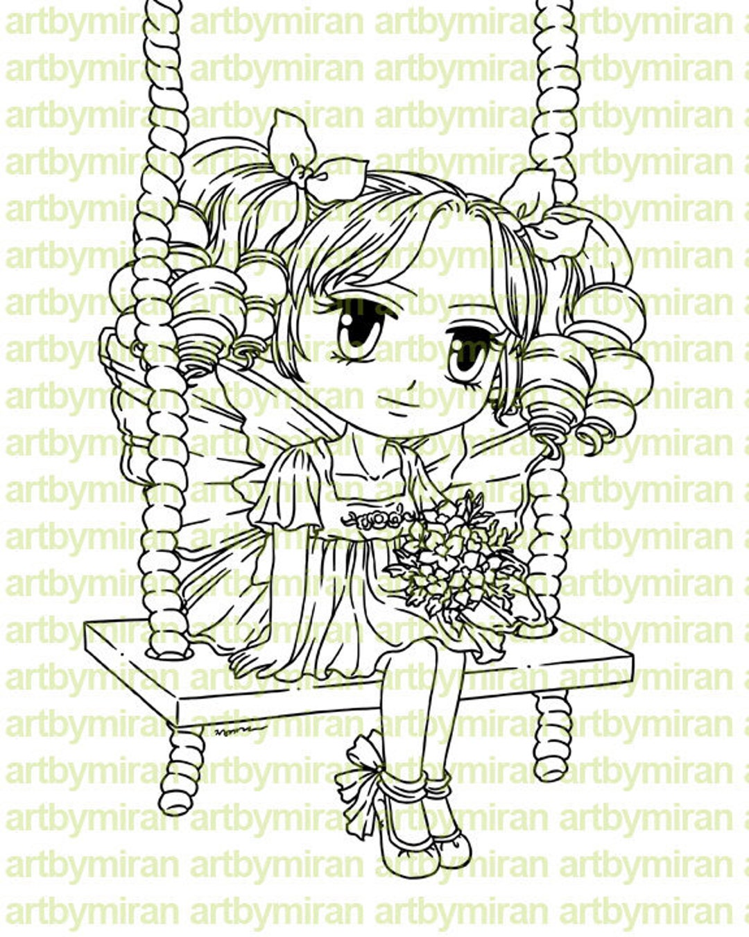 Fairy Digital Stamp Haylee, Digi Stamp, Printable Line Art for Card and ...