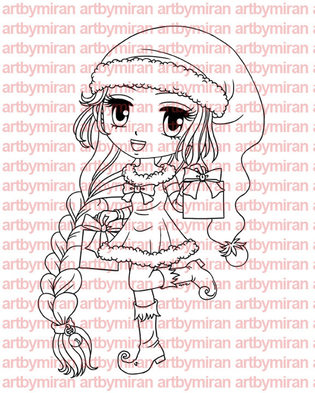 Elf Digi Stamp, Christmas Digital Stamp Elfie Elizabeth149, Printable ...