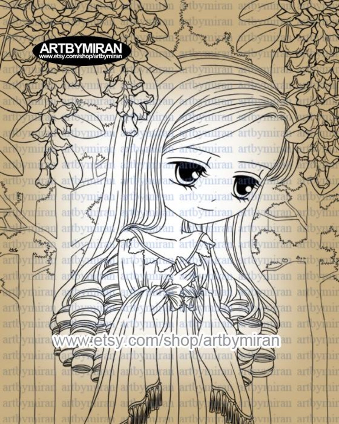 Miss You Digital Stamps-missing You(#34), Beautiful Anime Girl Coloring ...