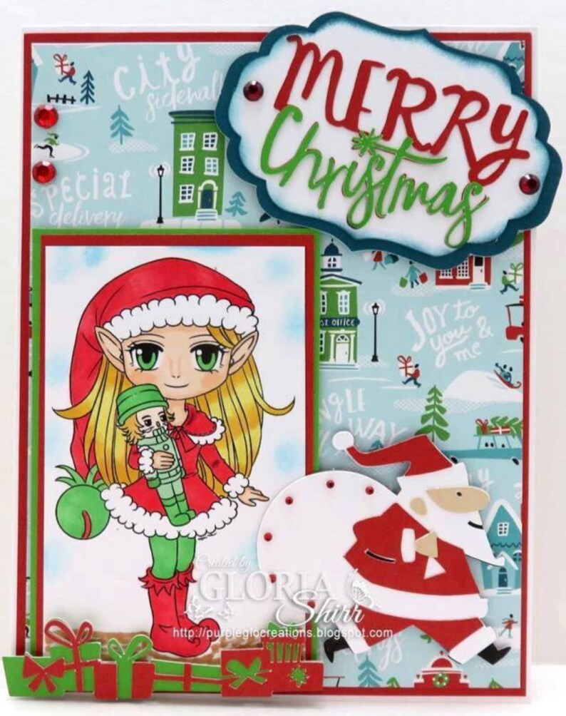 Christmas Elf Digital Stamp Ellette 324 Elf Winter - Etsy
