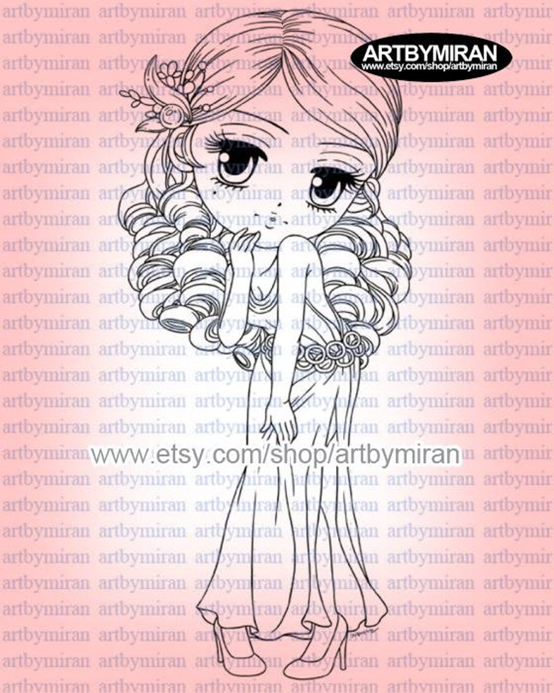 Sassy Girl Digital Stamp-bashful Belinda(#58), Birthday Digi Stamp ...