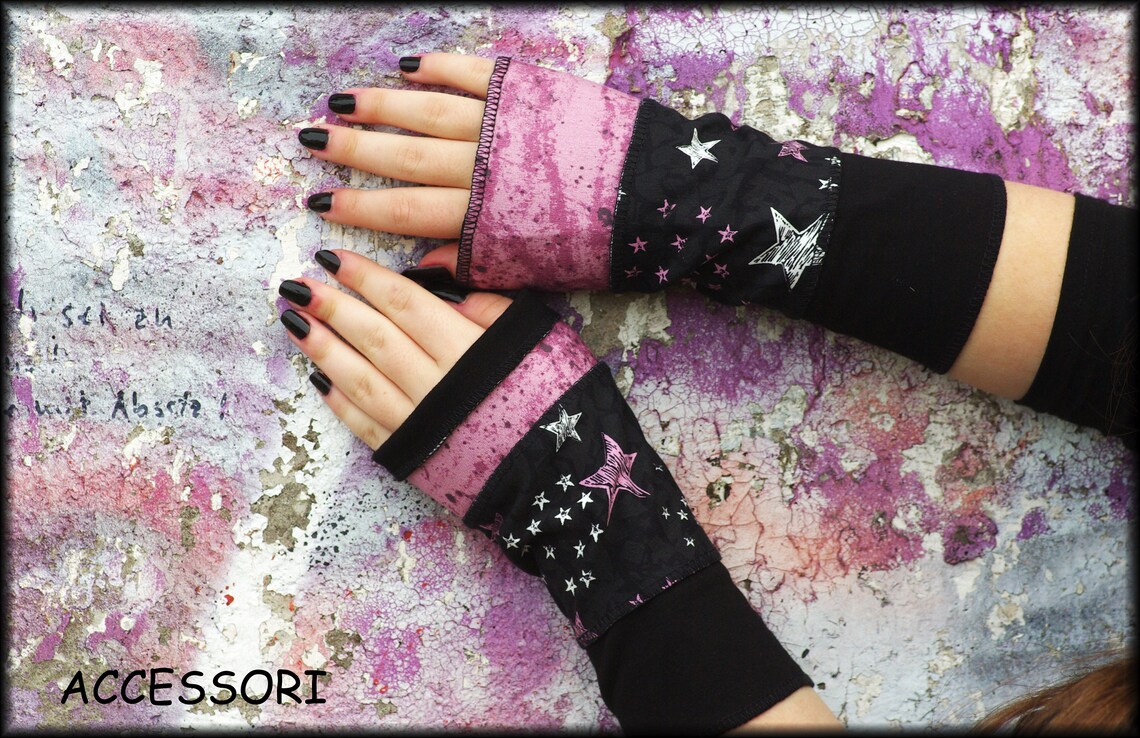 Stulpen Armstulpen Handstulpen Wendestulpen Sommerstulpen schwarz rosa ...