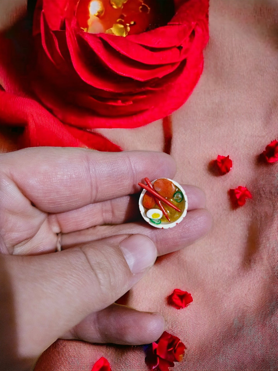 Mini,realistic,ramen,red,necklace,noodles,food,jewelry,ring,earrings ...