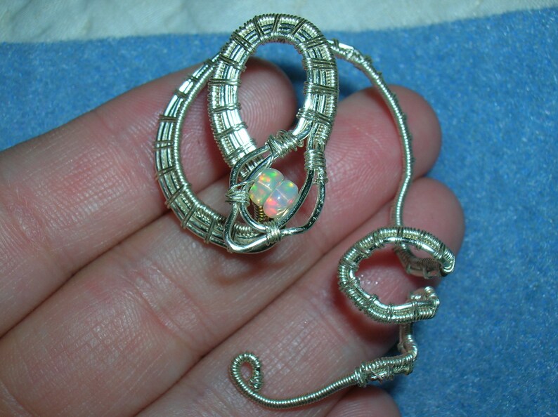 Silver Plated Snake AAA Grade Opal Earcuff Made to Order - Etsy