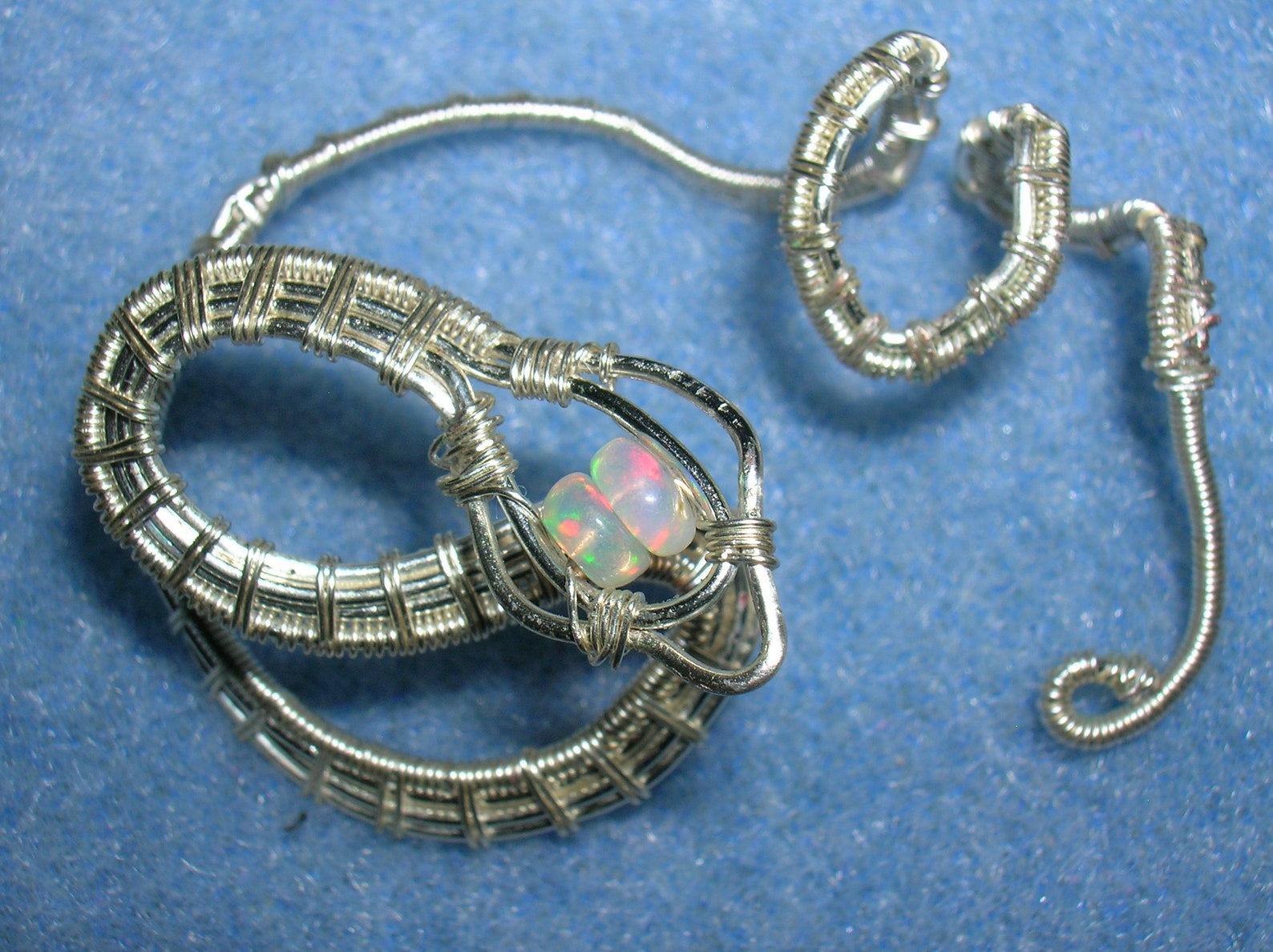 Silver Plated Snake AAA grade Opal EarCuff Made to Order | Etsy