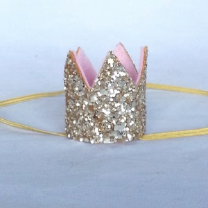 Mini Baby Crown, Mini Glittery Girl Crown Headband || Baby, Birthday ...