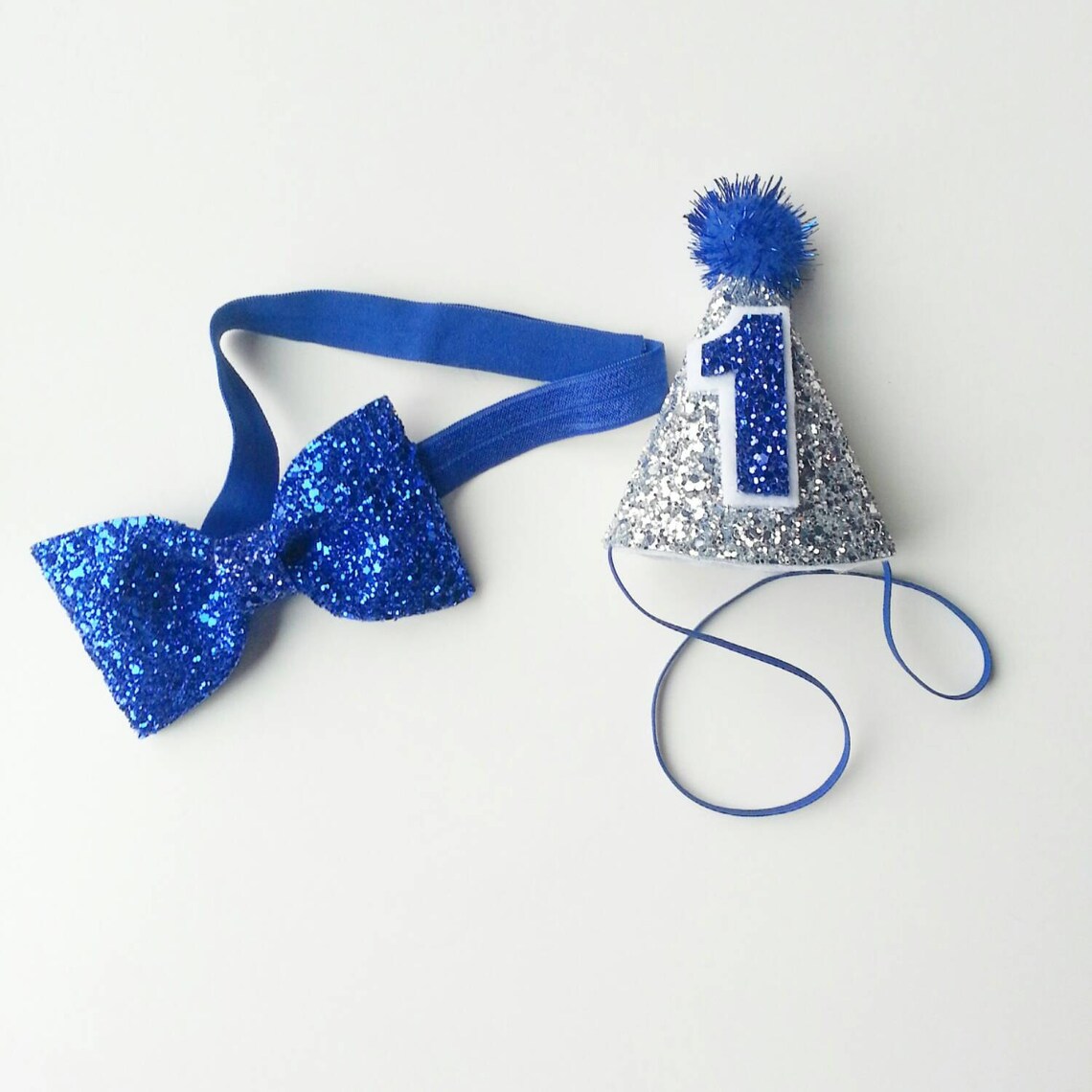 Mini Glittery Birthday Boy Party Hat and Bow Tie Set First - Etsy Israel