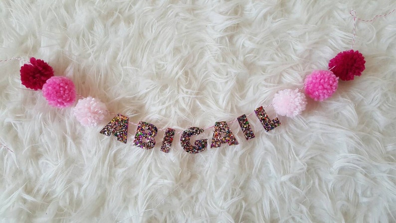 Customizable Glittery Name Banner Mini Name Banner Room - Etsy