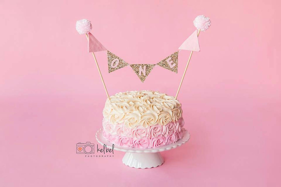 Pink and Gold CAKE Bunting Flag Banner | Etsy