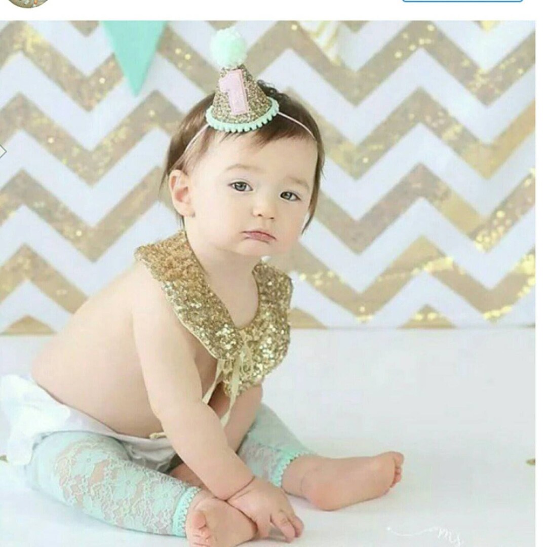 Mini Glittery Birthday Party Hat Birthday Cake Smash - Etsy