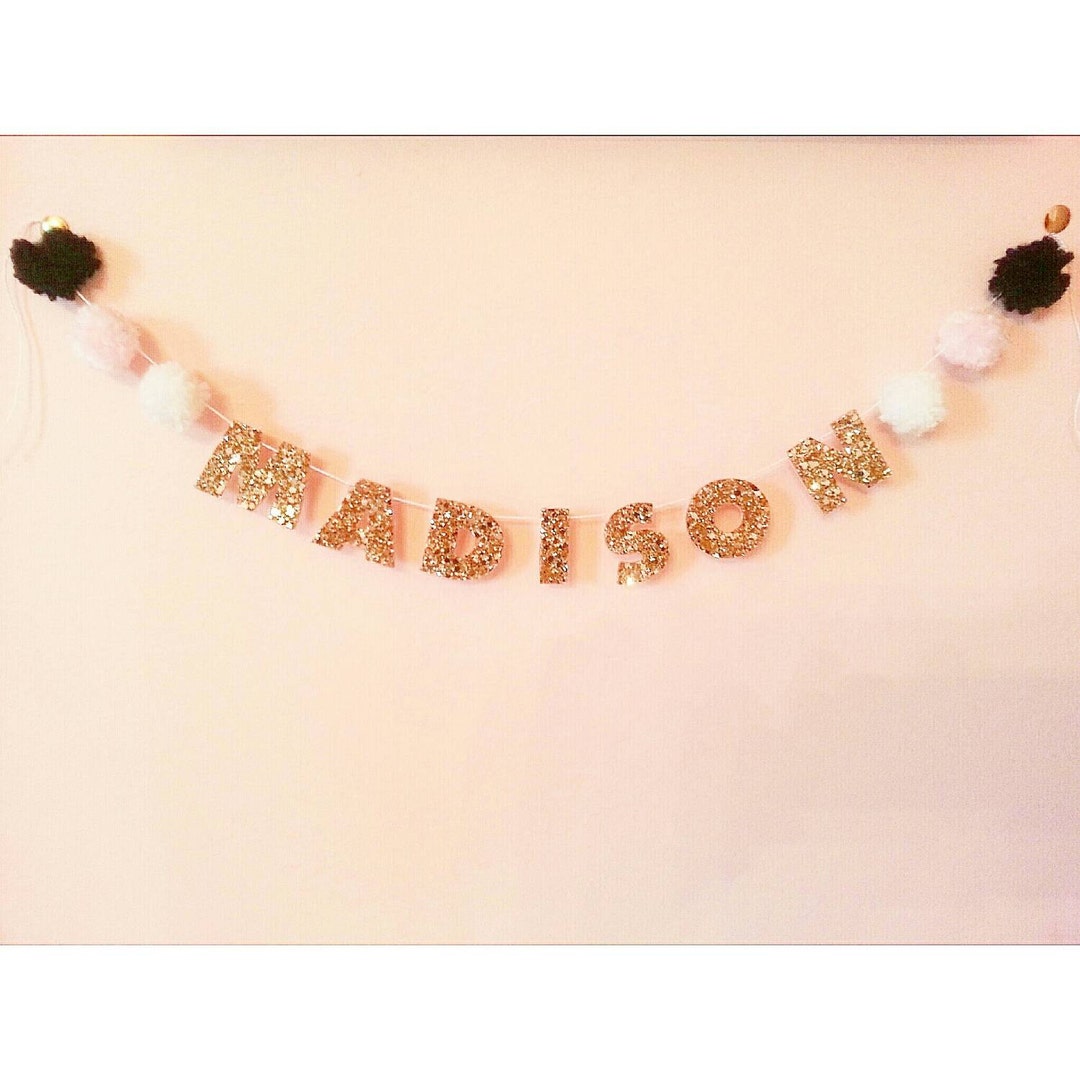 Customizable Glittery Name Banner - Etsy