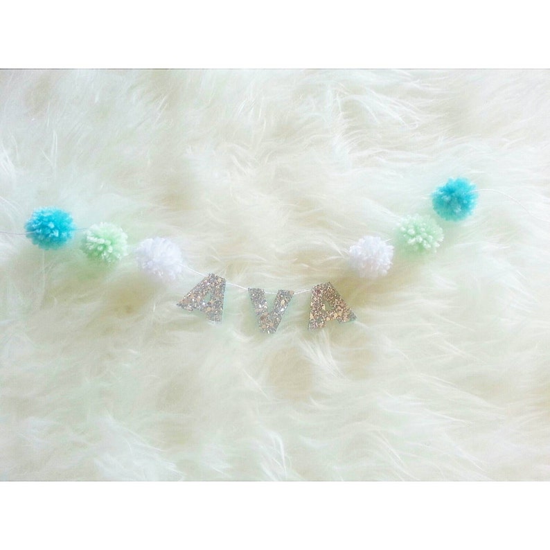 Customizable Glittery Name Banner Mini Name Banner Room - Etsy