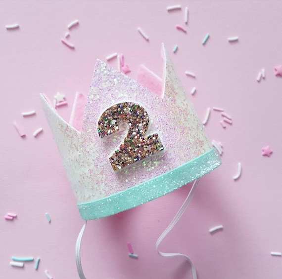 Glittery Birthday Crown Birthday Crown 2nd Birthday Crown | Etsy