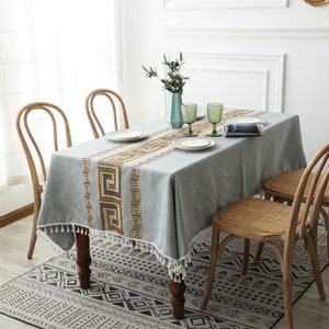 Modern Embroidery Greek Goddness Table Runner Linen Cotton Tablecloth ...