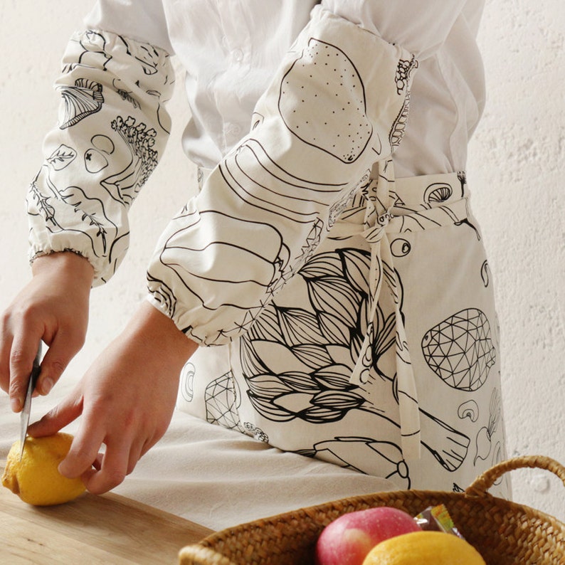 Vegetable and Fruit Print Cotton Linen Half Apron Unisex Apron - Etsy