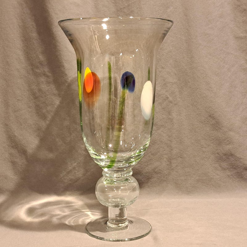 Footed Glass Vase - Etsy