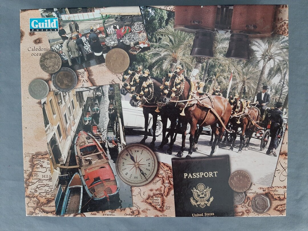 Vintage Passport Binoculars Jigsaw Puzzle: World Travel Theme (500 ...