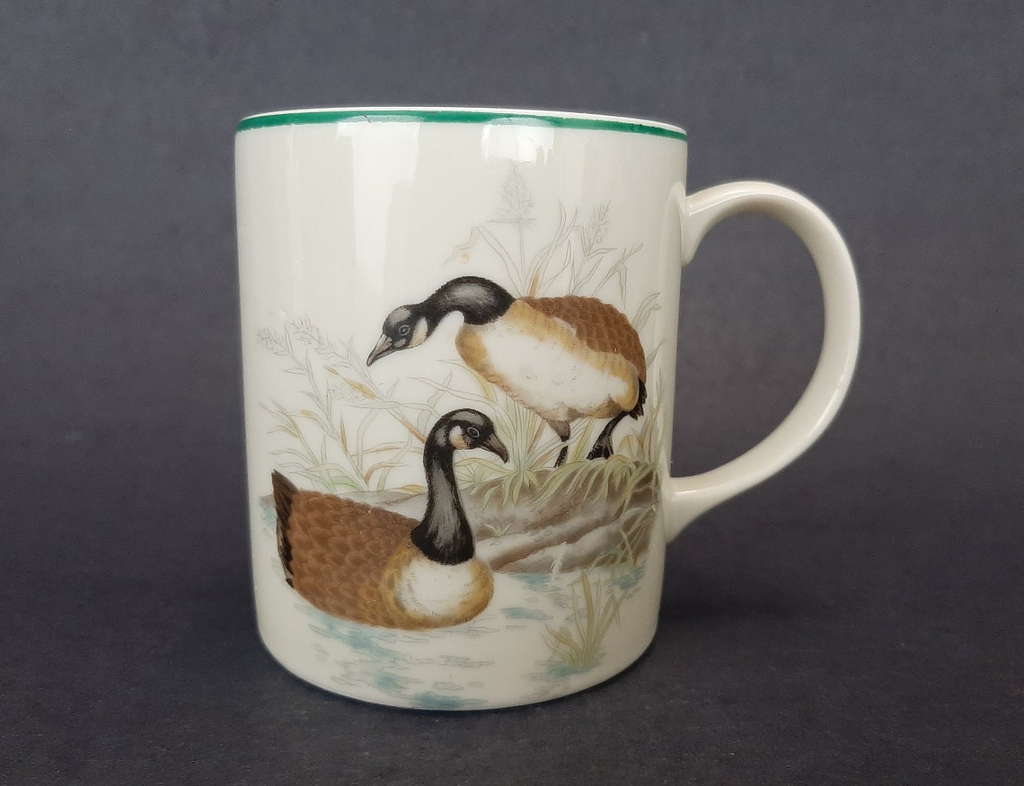 Porcelain Coffee Mug With Duck by the Pond Classic Old English Style ...