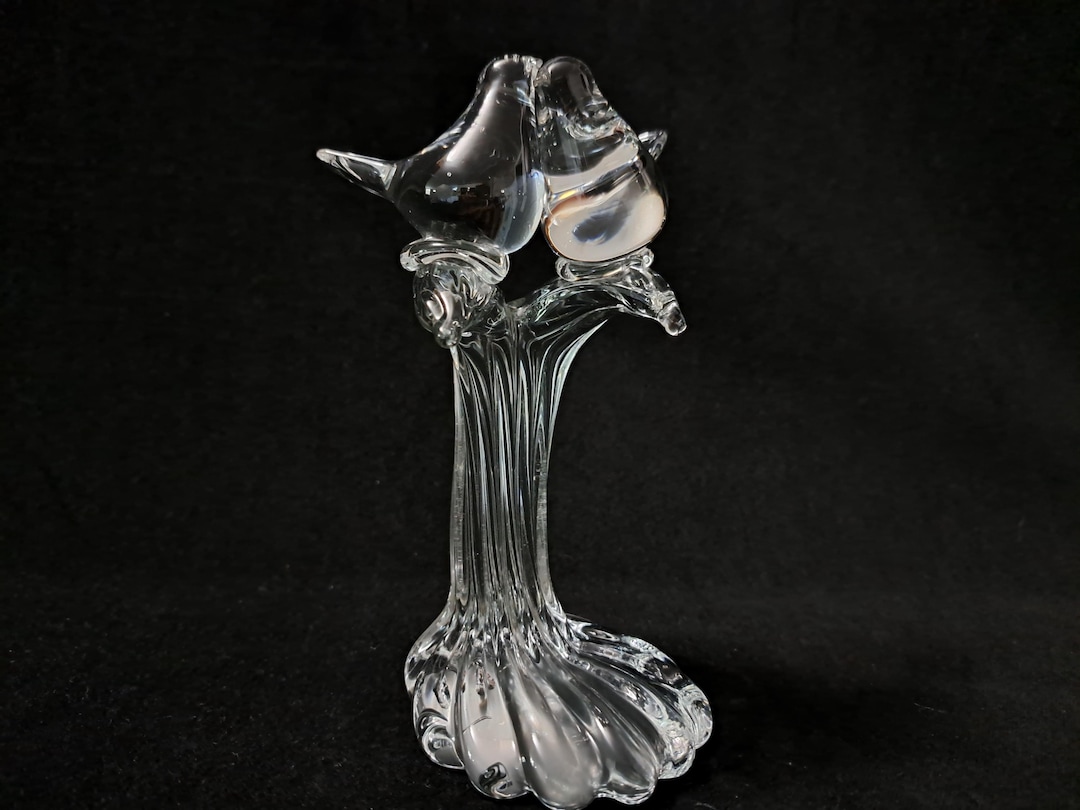 Vintage Balos Art Glass Kissing Lovebirds Hand Blown Dove Glass ...