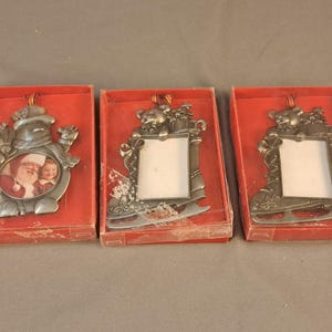 Vintage Pewter Christmas Hanging Ornament Desk Picture Frame Price for ...