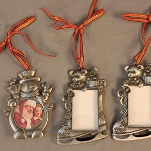 Vintage Pewter Christmas Hanging Ornament Desk Picture Frame Price for ...