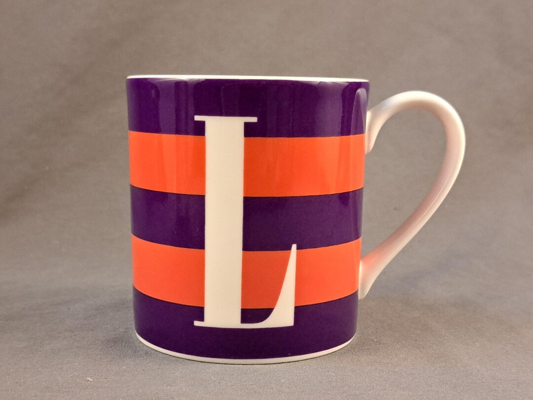 Kate Spade Lenox "l" Initial New York Purple and Orange Coffee Mug ...