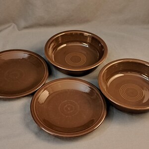 Homer Laughlin Fiesta Chocolate Brown Bowls & Salad Plates Set of 2 ...