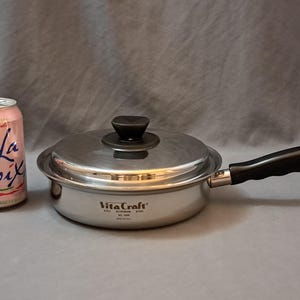 Vita Craft Super 5 Nicromium Stainless Steel 8 5/8 Skillet With Lid 5-ply Waterless Cookware ...